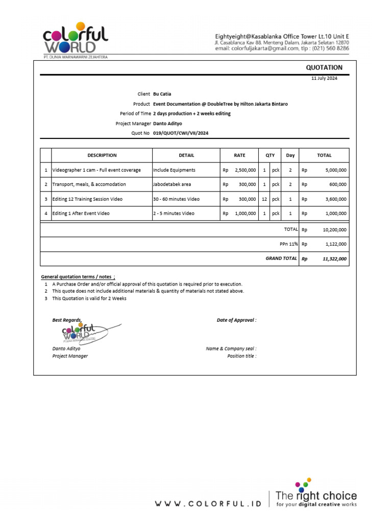 Quotation - Event Documentation (1 Cam) at DoubleTree by Hilton Jakarta ...