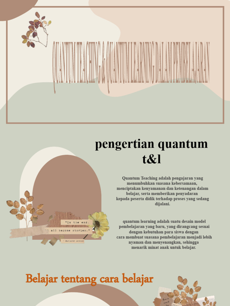 Quantum Teaching & Learning: Metode Belajar Efektif | PDF