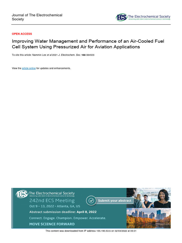 Water Management and Performance of An Air-Cooled Fuel Cell System For ...