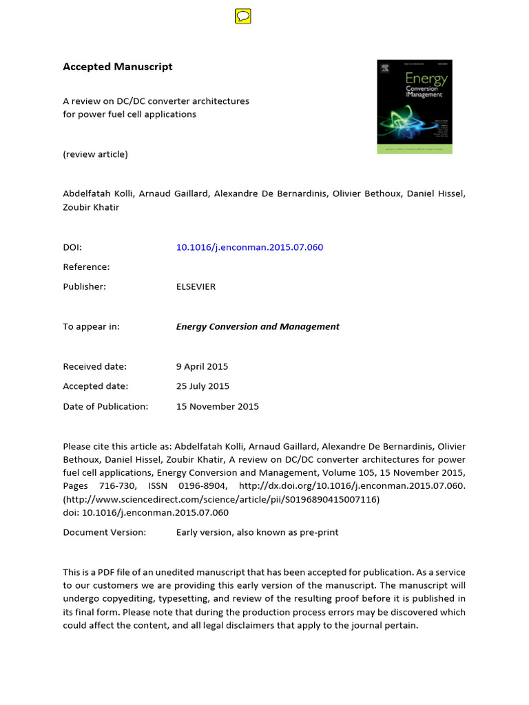 A Review On DCDC Converter Architectures For Power Fuel Cell ...