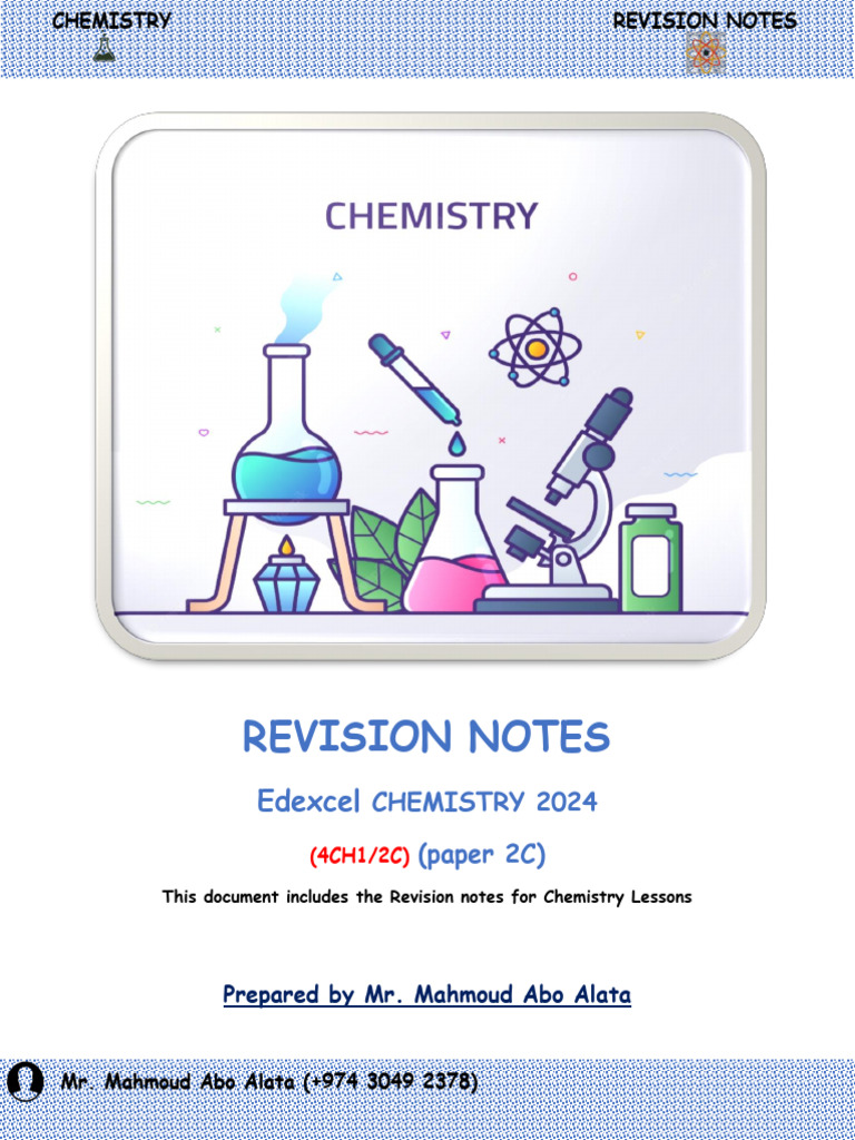 Edexcel Revision Notes Part 3 (Paper 2C) | PDF | Chemical Equilibrium ...
