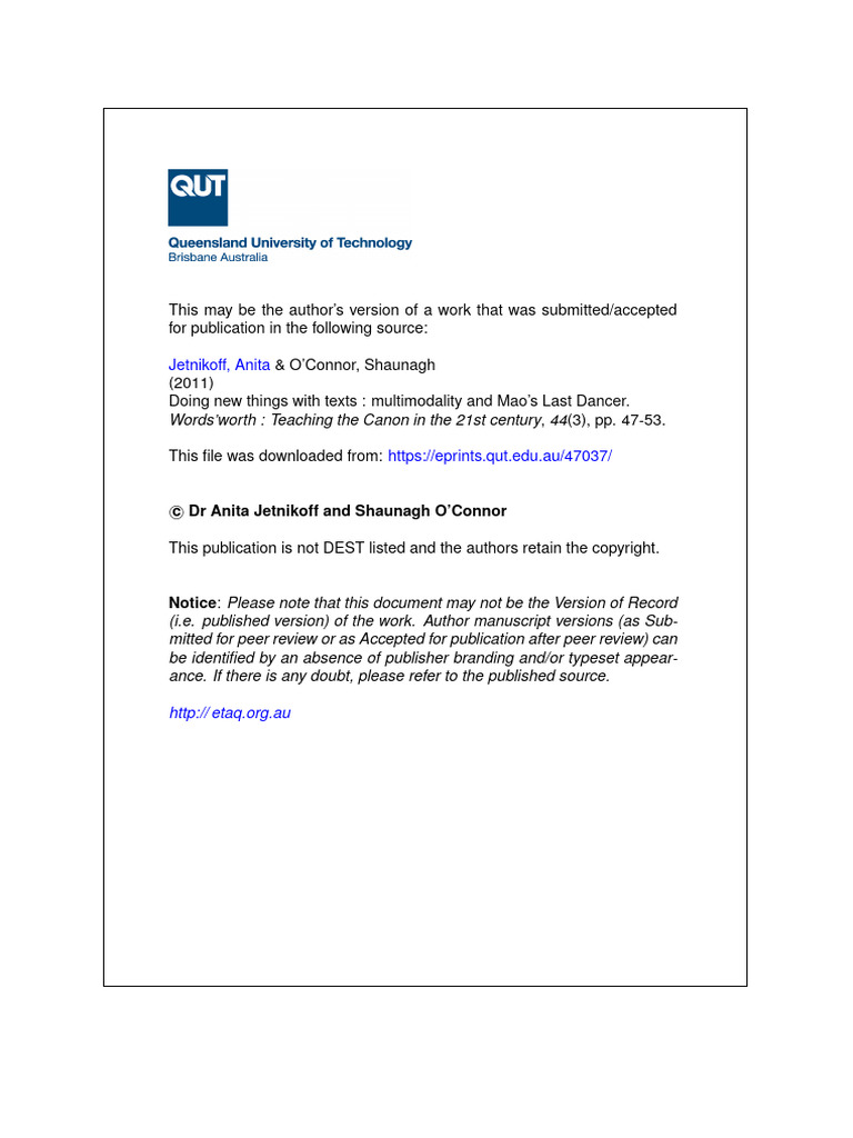 Year 11 Unit - Includes Mao's Last Dancer | PDF | Multimedia | Human ...