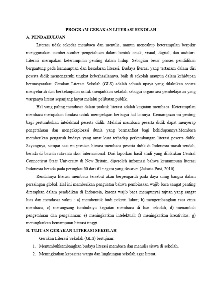 Gerakan Literasi Sekolah untuk Siswa | PDF