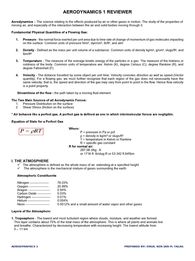 Aerodyne Reviewer Detailed | PDF | Atmosphere Of Earth | Fluid Dynamics