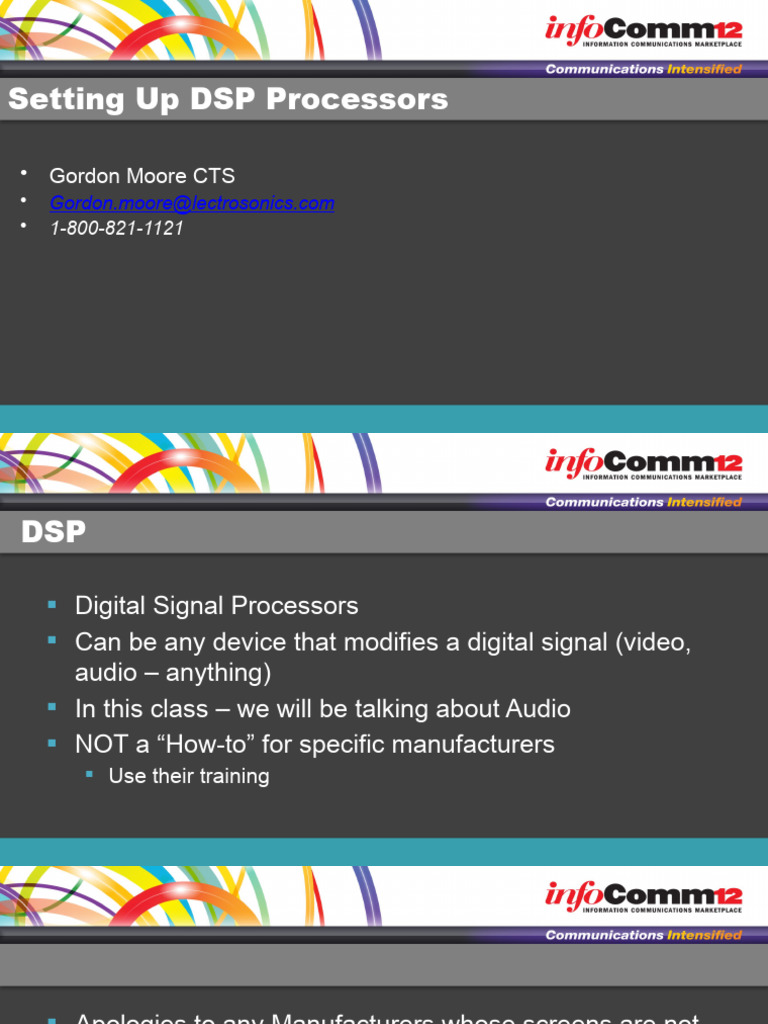 ICIA 2012 Setting Up DSP Processors 2012 | PDF | Equalization (Audio ...