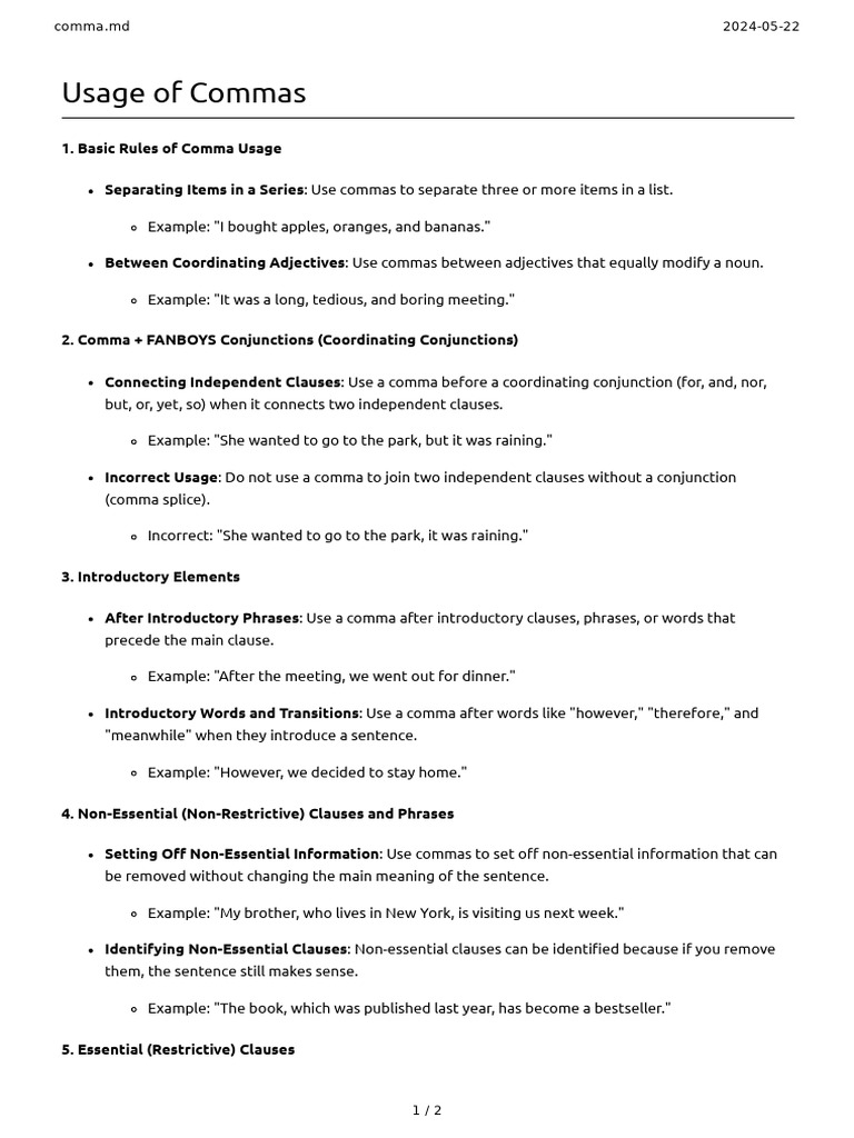 Comma | PDF | Comma | Languages