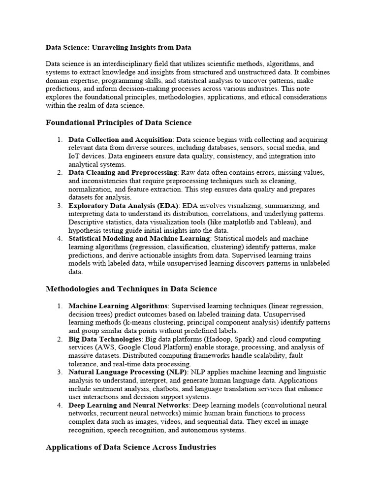 Data Science | PDF | Data Science | Data Analysis