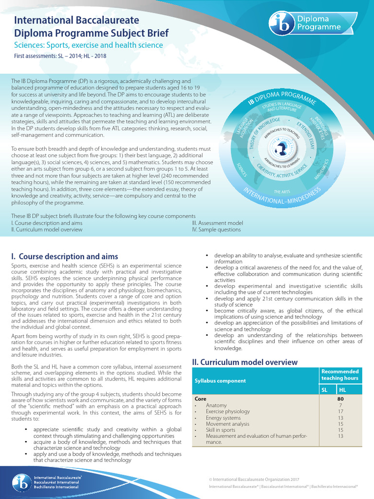 IBDP P E Sports-Exercise-And-Health-Science-Sl-Hl-En | PDF | Science ...