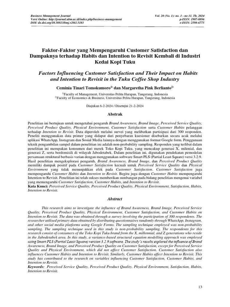 Factors Influencing Customer Satisfaction and - Margaretha Berlianto ... Factors Influencing Customer Satisfaction and - Margaretha Berlianto ...