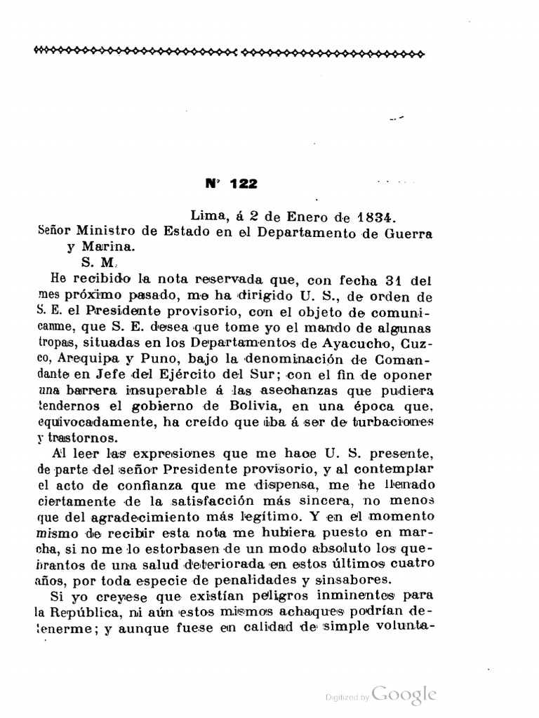 Luis Orbegoso - Documentos Mariscal Orbegoso 1 - 1908 Lima-Page193 | PDF