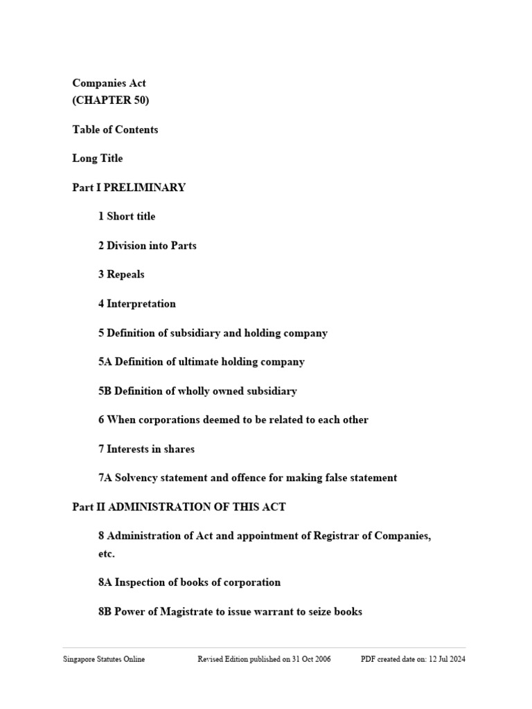 Companies Act | PDF | Liquidation | Private Law