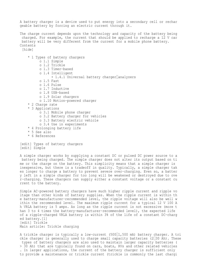 1 | PDF | Battery Charger | Battery (Electricity)