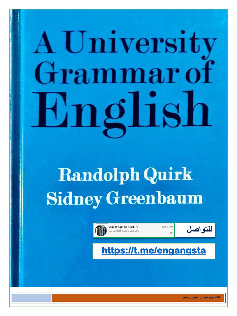 A University Grammar of English, Third Stage. | PDF | Verb | Subject ...