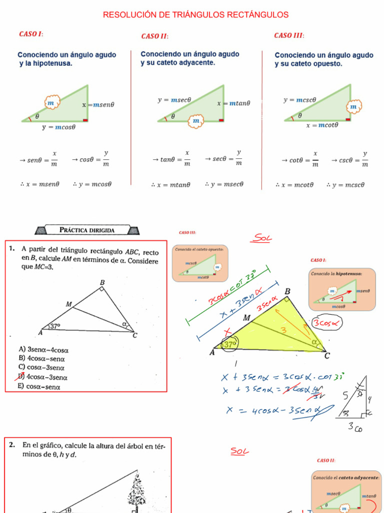 4 Sec - Resolucion de Triangulos Rectangulos | PDF