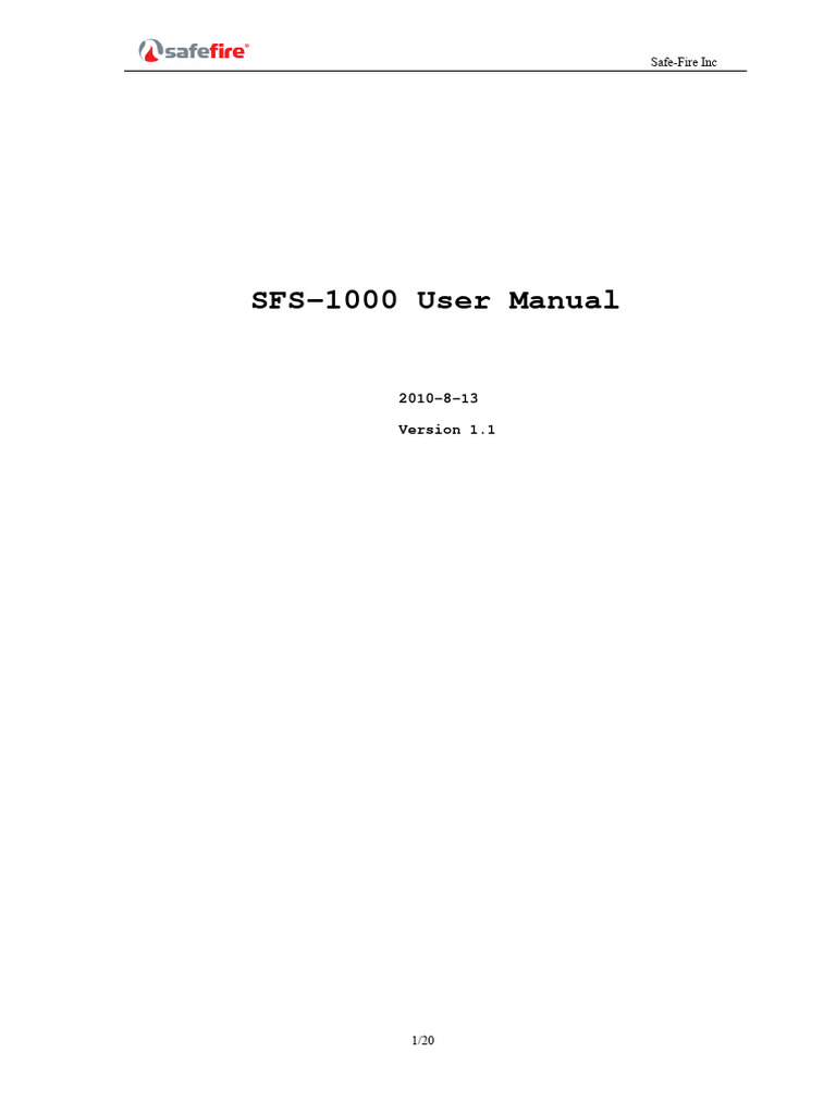 SFS-1000 User Manual V11 | PDF | Microsoft Windows | Windows 2000