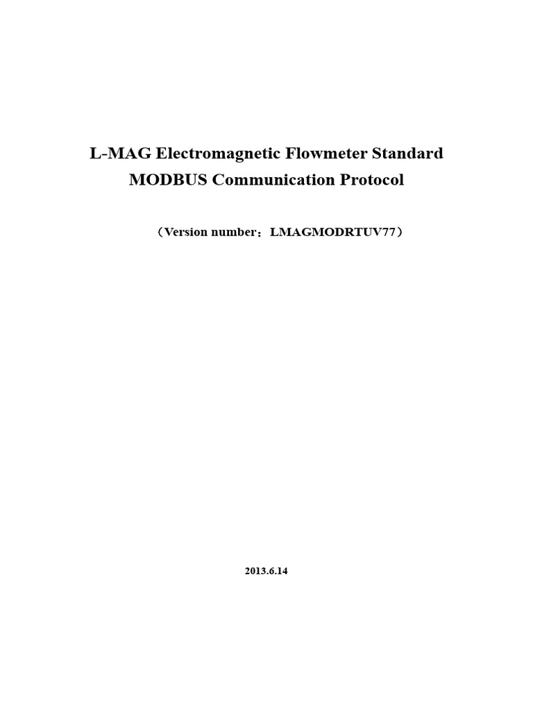 KFMH Electromagnetic Flowmeter Modbus Communication Protocol LS | PDF | Integer (Computer ...