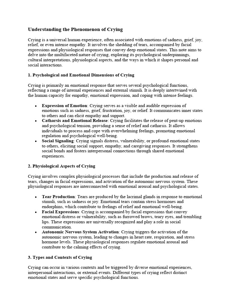 Understanding The Phenomenon of Crying | PDF | Emotions | Empathy