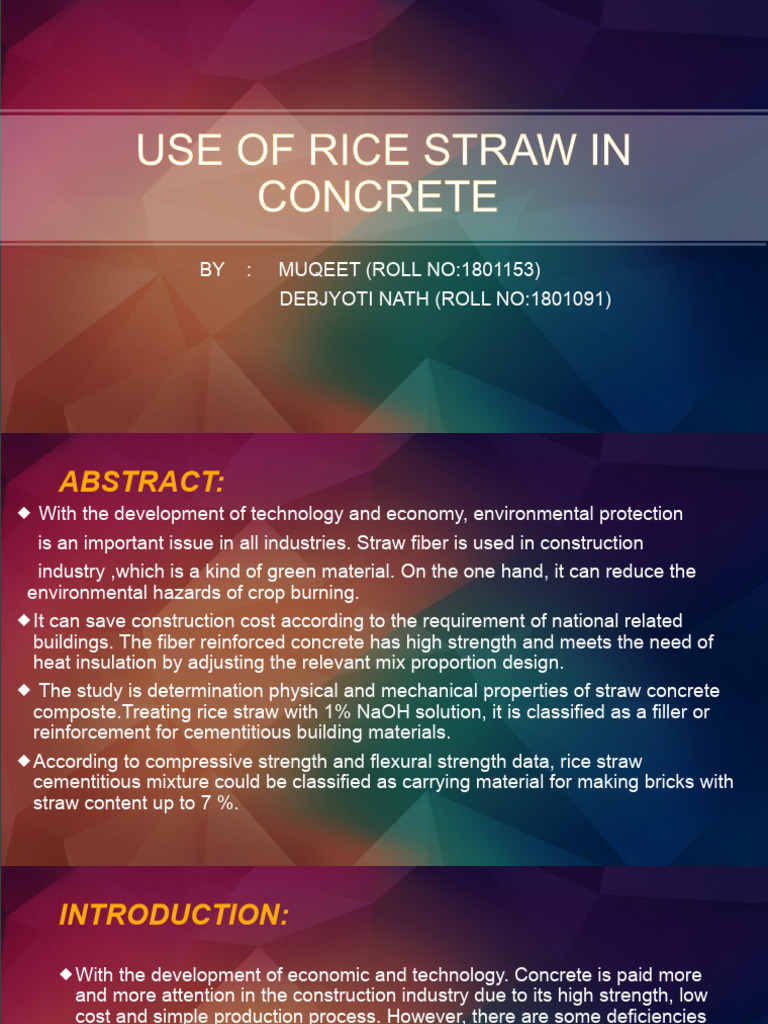 Eco-Friendly Rice Straw Concrete | PDF | Concrete | Fracture