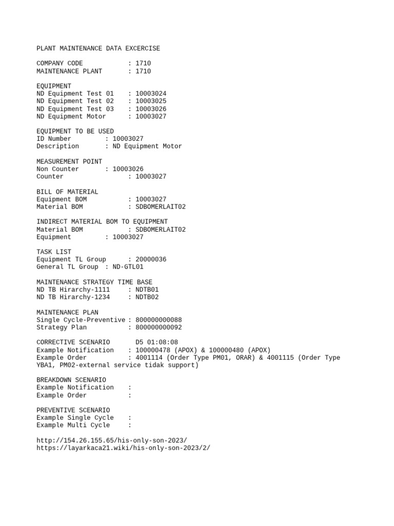 Plant Maintenance Data Overview | PDF