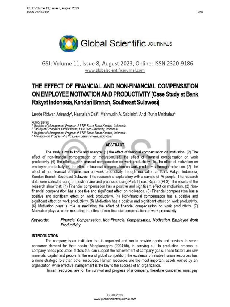The Effect Of Financial And Non Financial Compensation On Employee