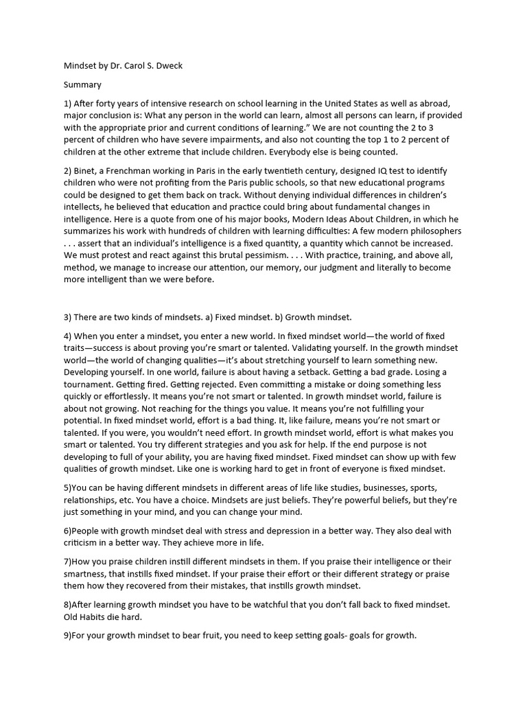 Mindset By Dr Carol S Dweck Pdf Mindset Psychological Concepts