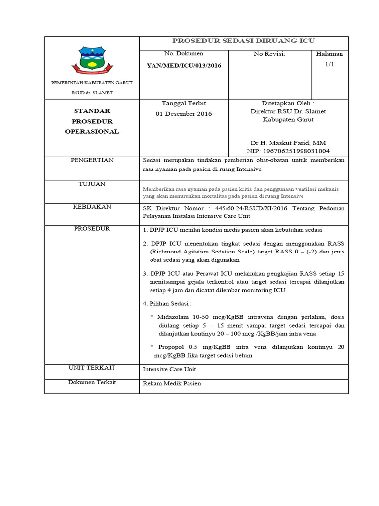 Spo Sedasi ICU | PDF