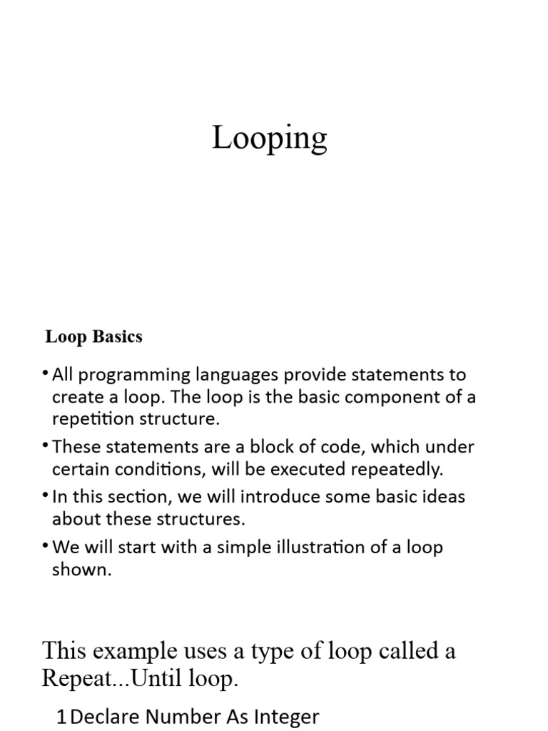 Repetition Sturcture - Looping JAVA ch3 | PDF | Control Flow | Computer ... Repetition Sturcture - Looping JAVA ch3 | PDF | Control Flow | Computer ...