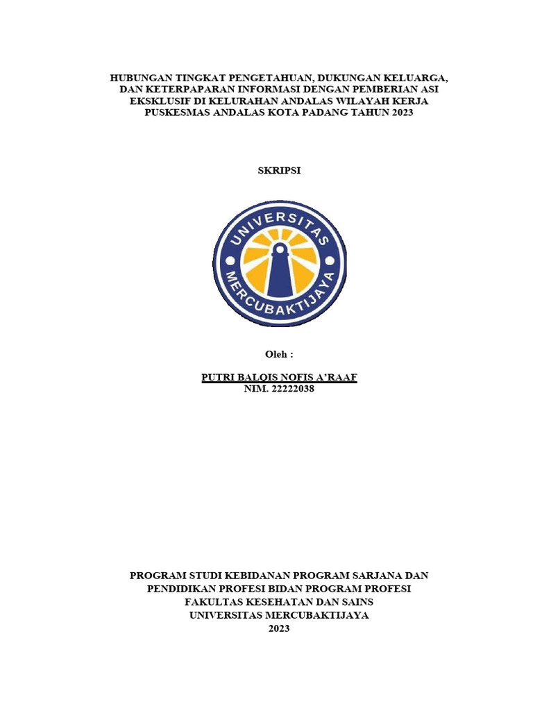 Skripsi S1 Putri Bismillah Acc | PDF | Kesehatan Holistik