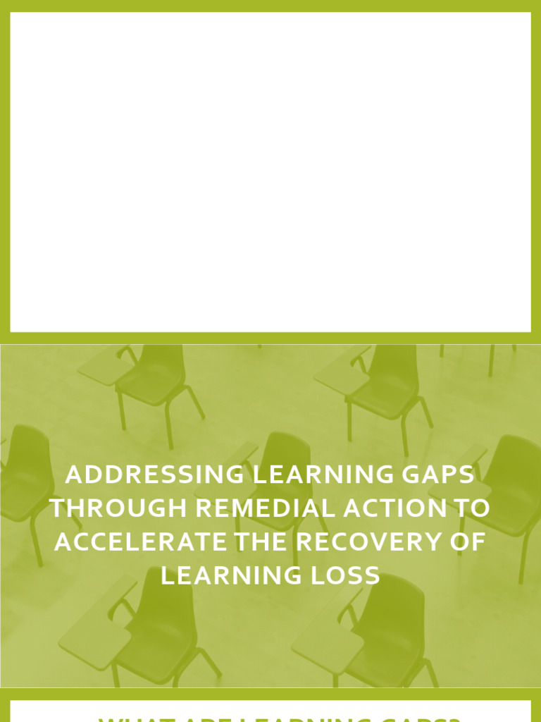 REPORT. Addressing Learning Gaps | Download Free PDF | Learning | Teachers