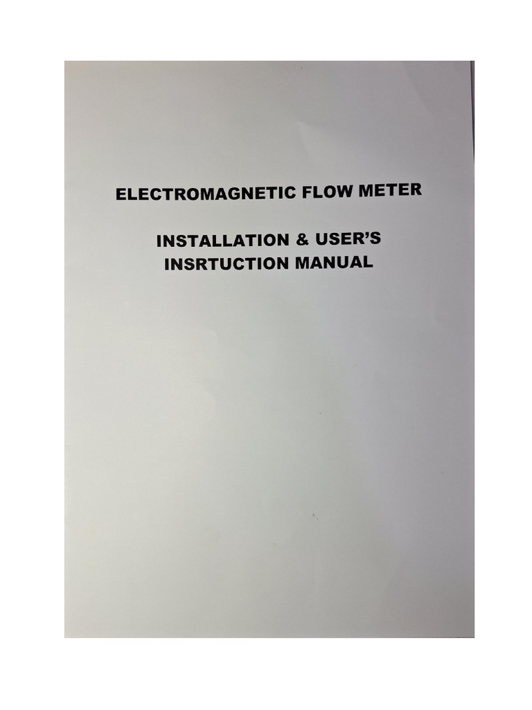 Electromagnetic Flowmeter User Manual | PDF