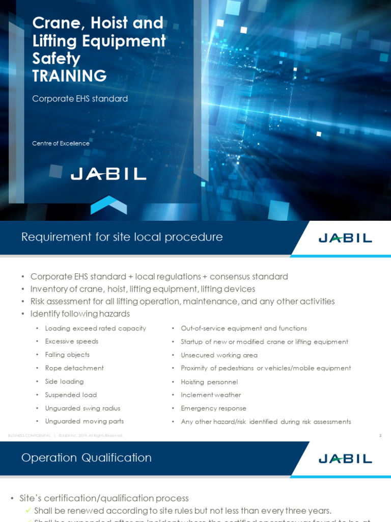 Corporate EHS Standard-Crane Hoist and Lifting Equipment Safety ...