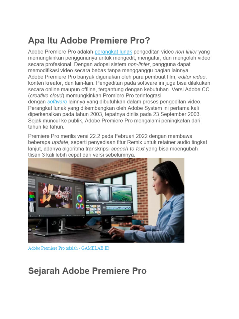 Apa Itu Adobe Premiere Pro | PDF | Komputer