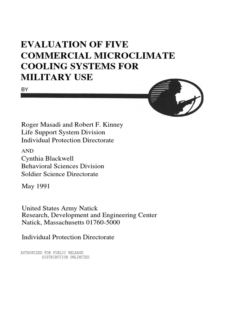 Evaluation of Five Cooling Vests For Military Use | PDF