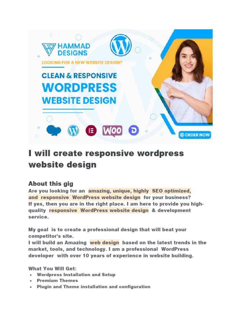 five Gigs details | PDF | Word Press | Web Design