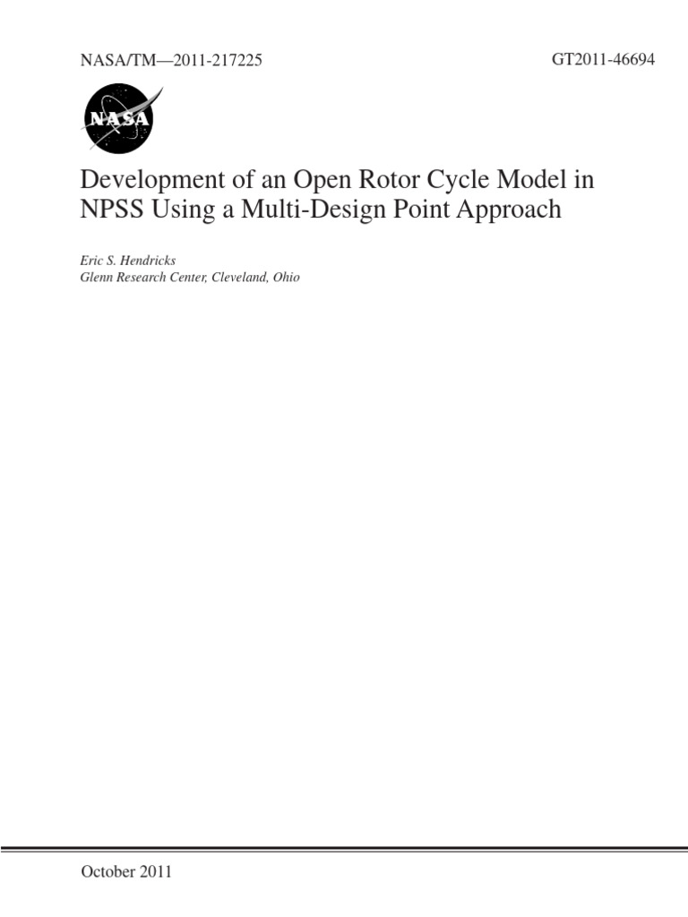 Development of An Open Rotor Cycle Model in NPSS Using A Multi-Design ...