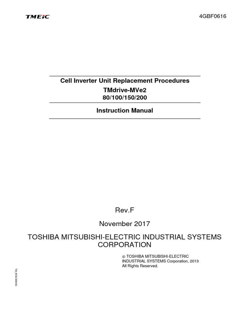 4GBF0616 - Cell Inverter Unit Replacement Procedures TMdrive-MVe2 (80 ...