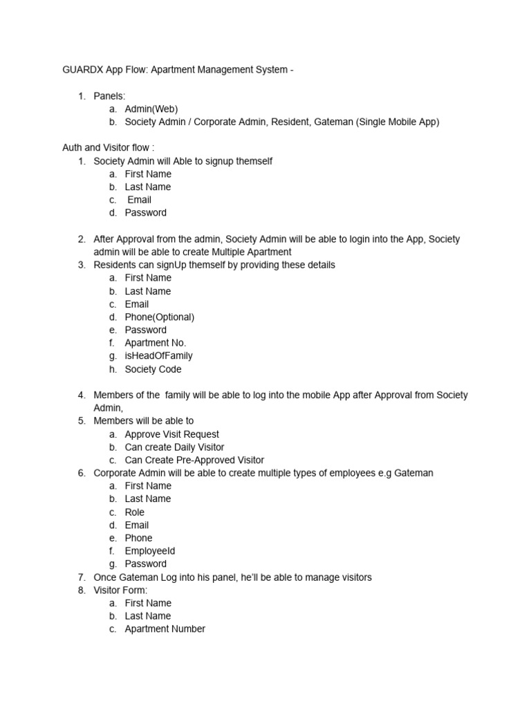 App Flow - Apartment Management System | PDF | Internet | Information ...