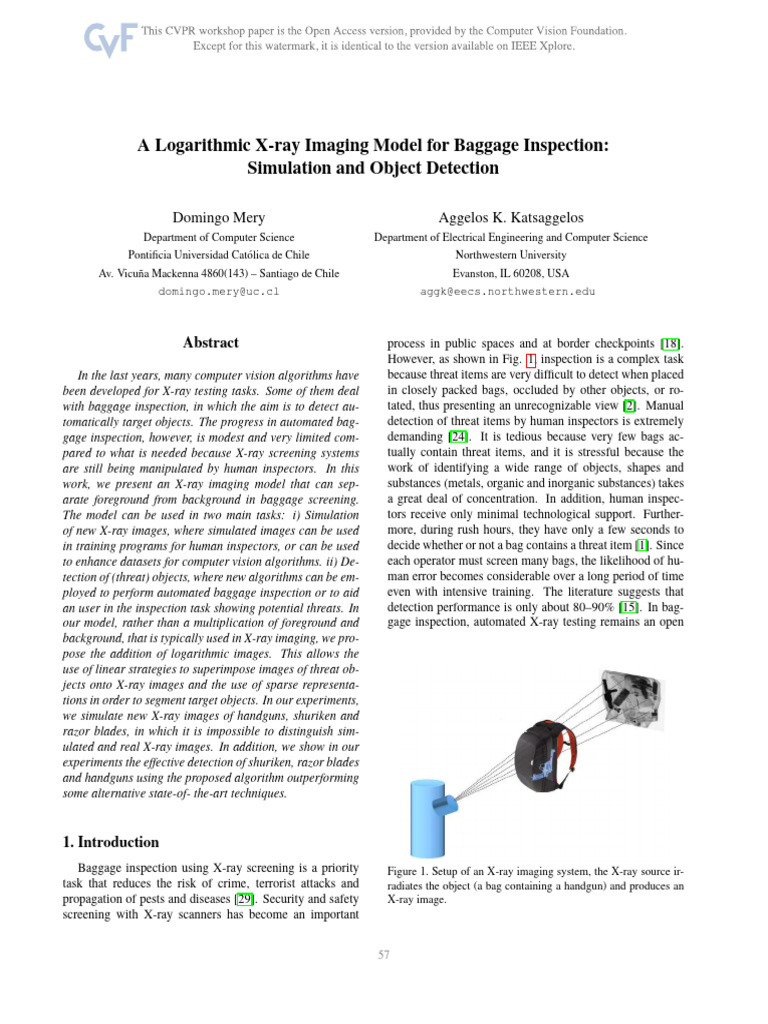 Mery A Logarithmic X-Ray CVPR 2017 Paper | PDF | X Ray | Computer Vision