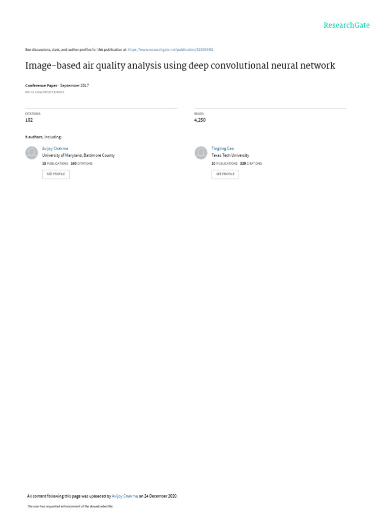 Image Based Air Quality Analysis Using Deep Convolutional Neural Network Pdf Applied