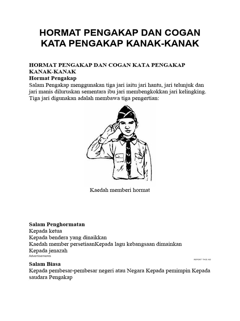 Hormat Pengakap Dan Cogan Kata Pengakap | PDF