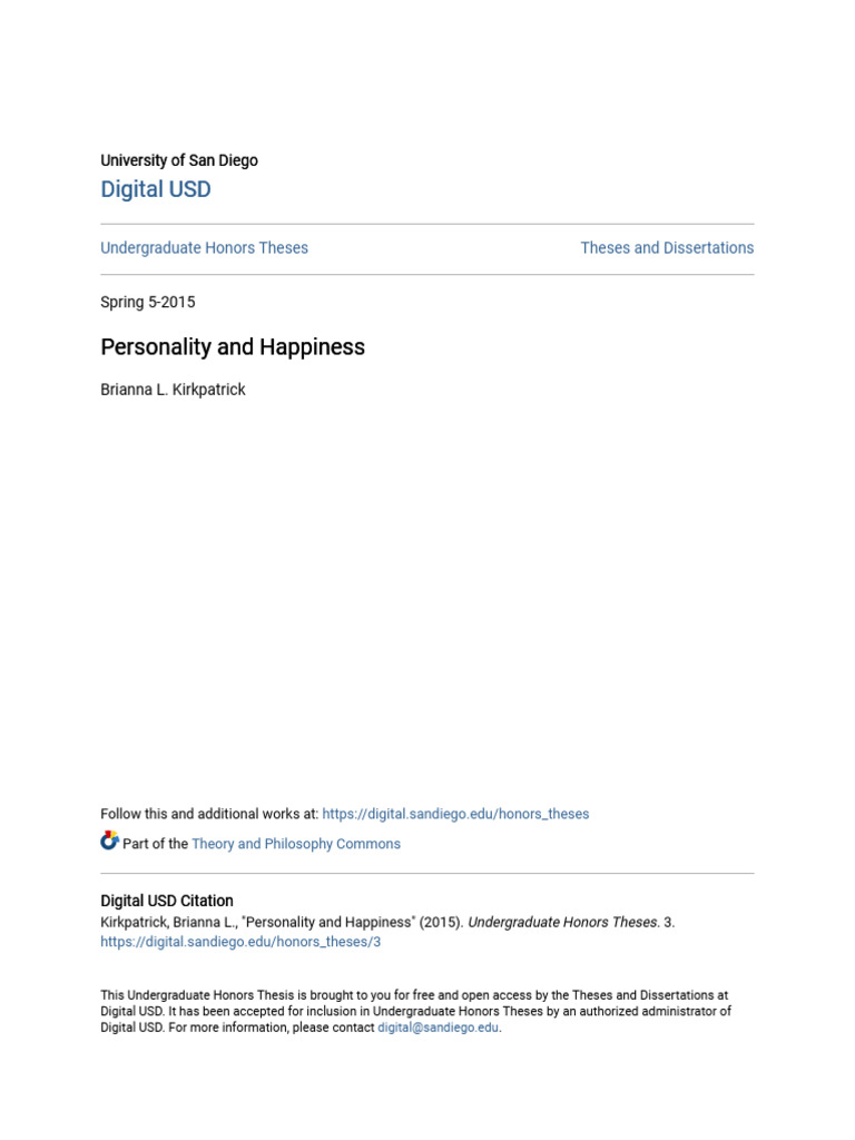 Personality and Happiness | PDF | Extraversion And Introversion | Happiness