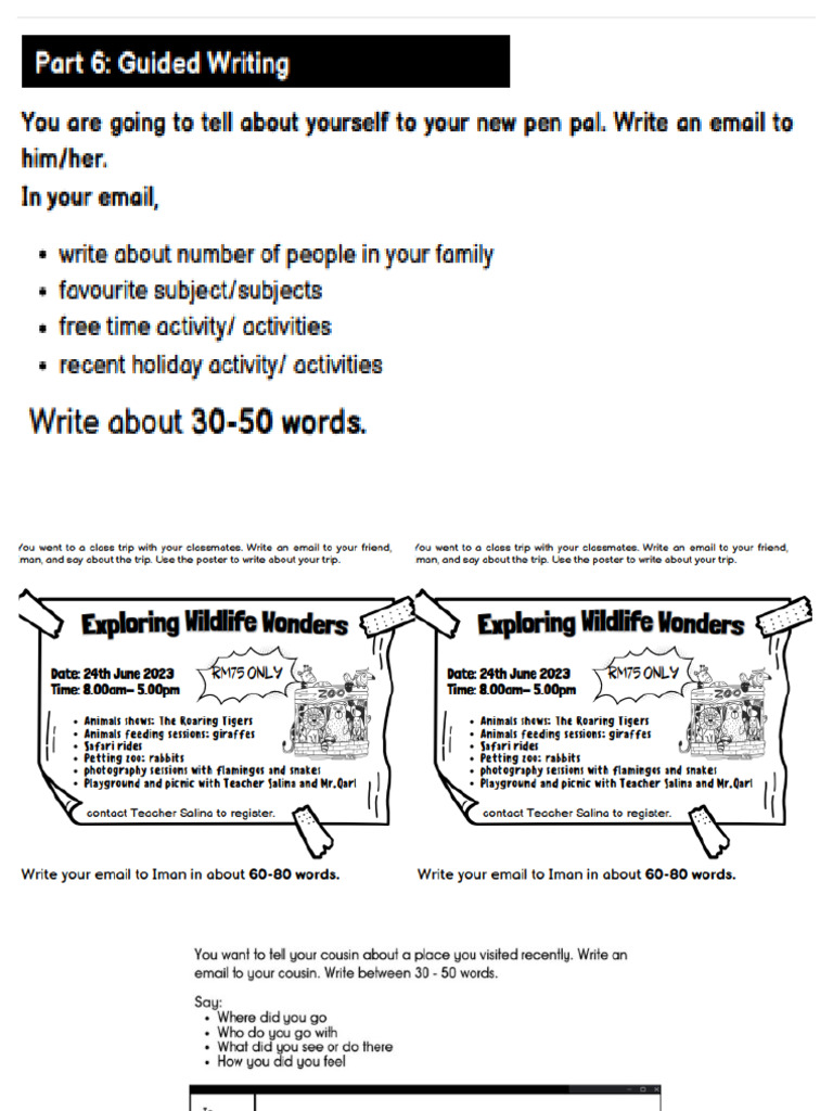 Guided Writing Part 6 and 7 | PDF