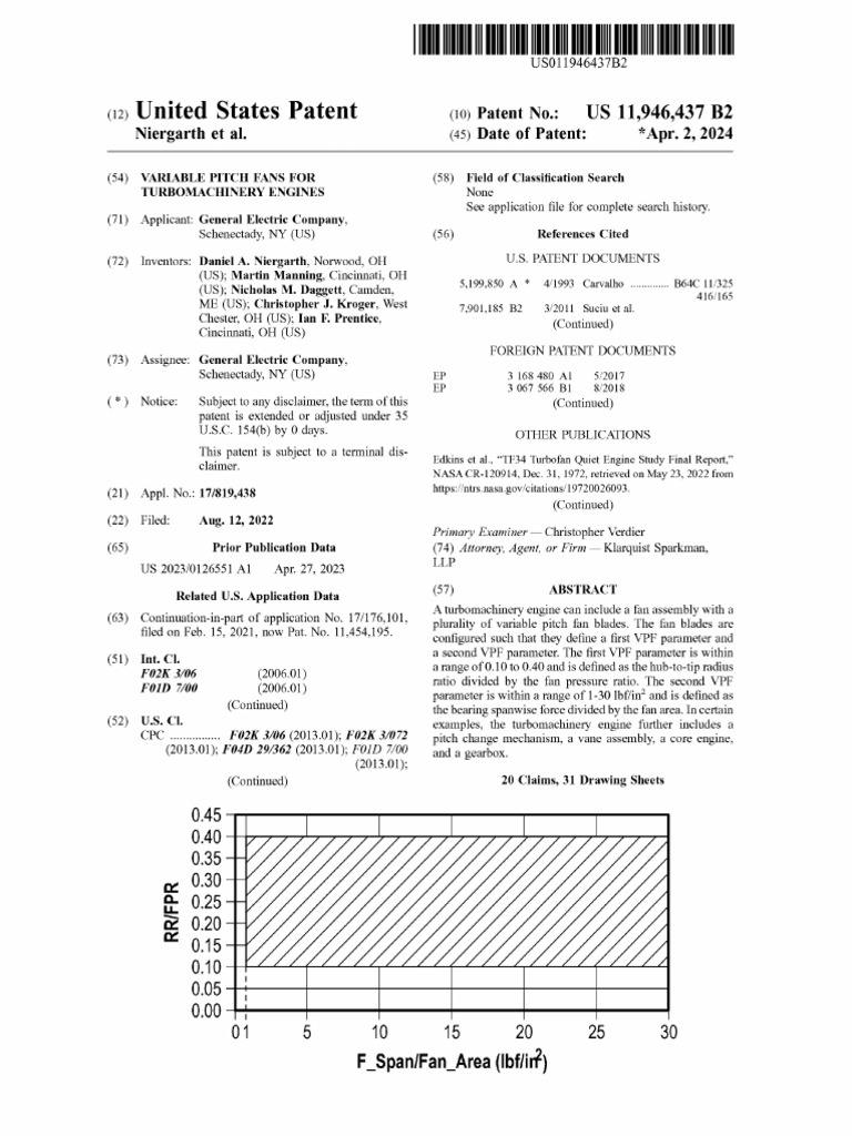 US11946437-Variable Pitch Fans For Turbomachinery Engines | PDF US11946437-Variable Pitch Fans For Turbomachinery Engines | PDF