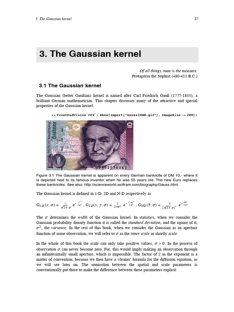 03 The Gaussian kernel | PDF | Fourier Transform | Normal Distribution