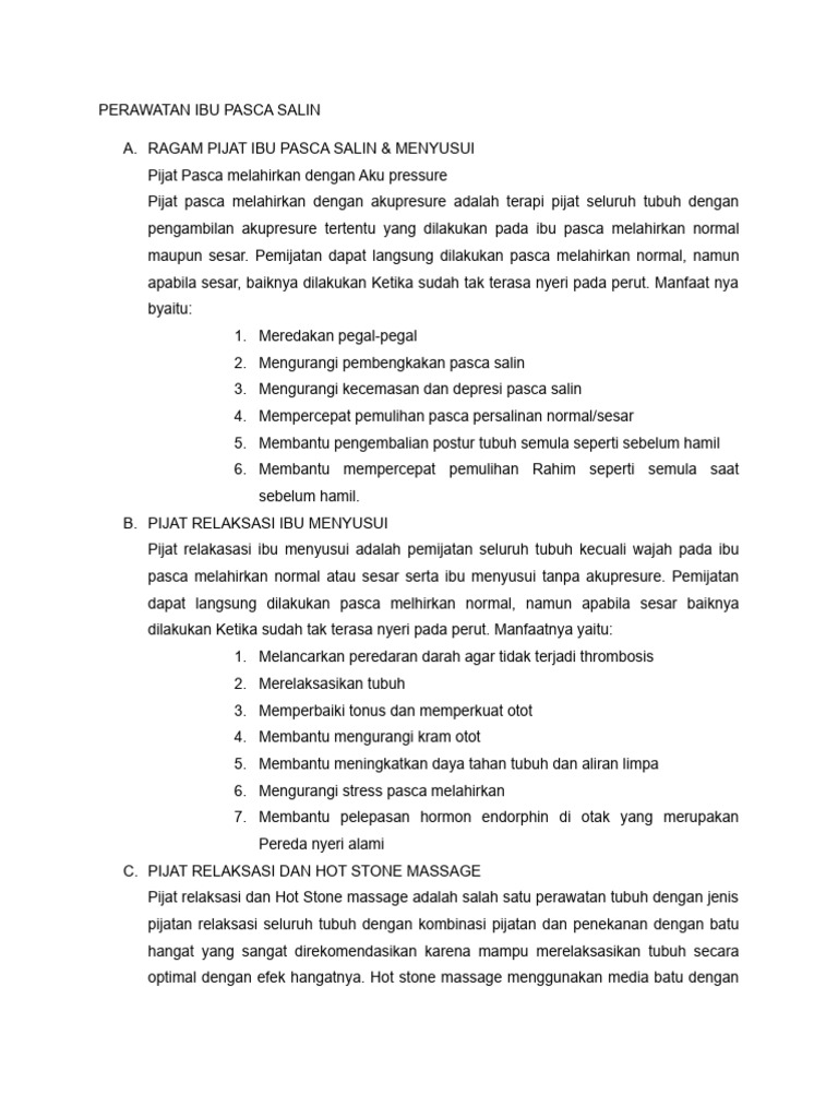 PERAWATAN IBU PASCA SALIN | PDF