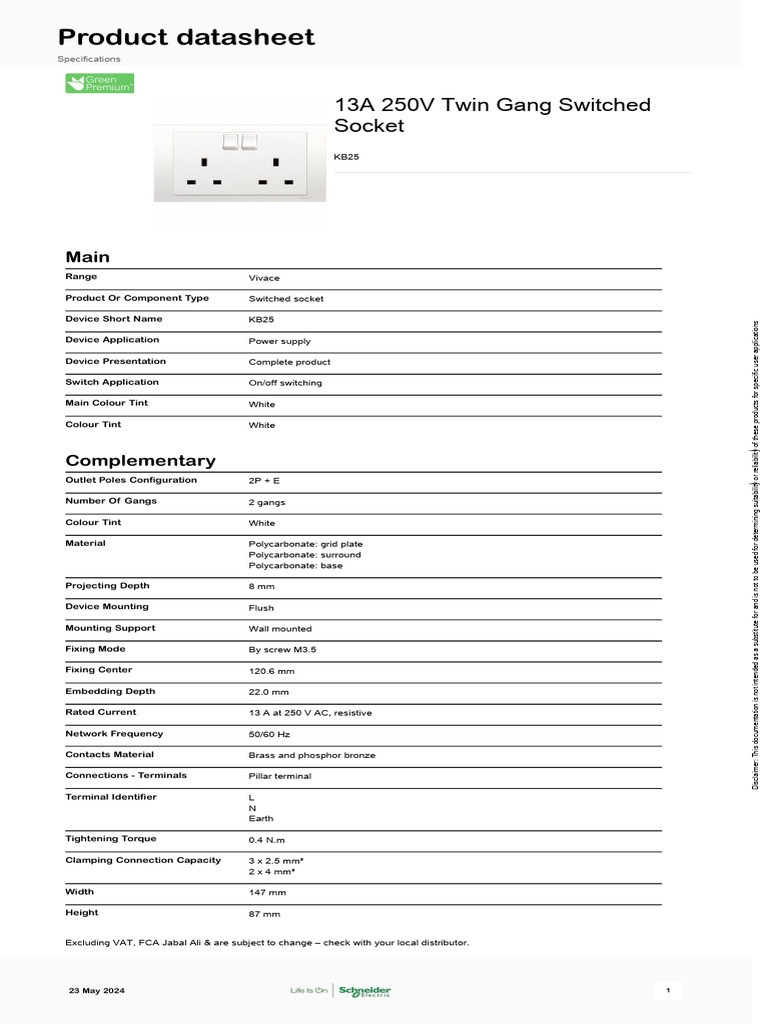 Schneider Socket | PDF | Ac Power Plugs And Sockets | Electrical Equipment