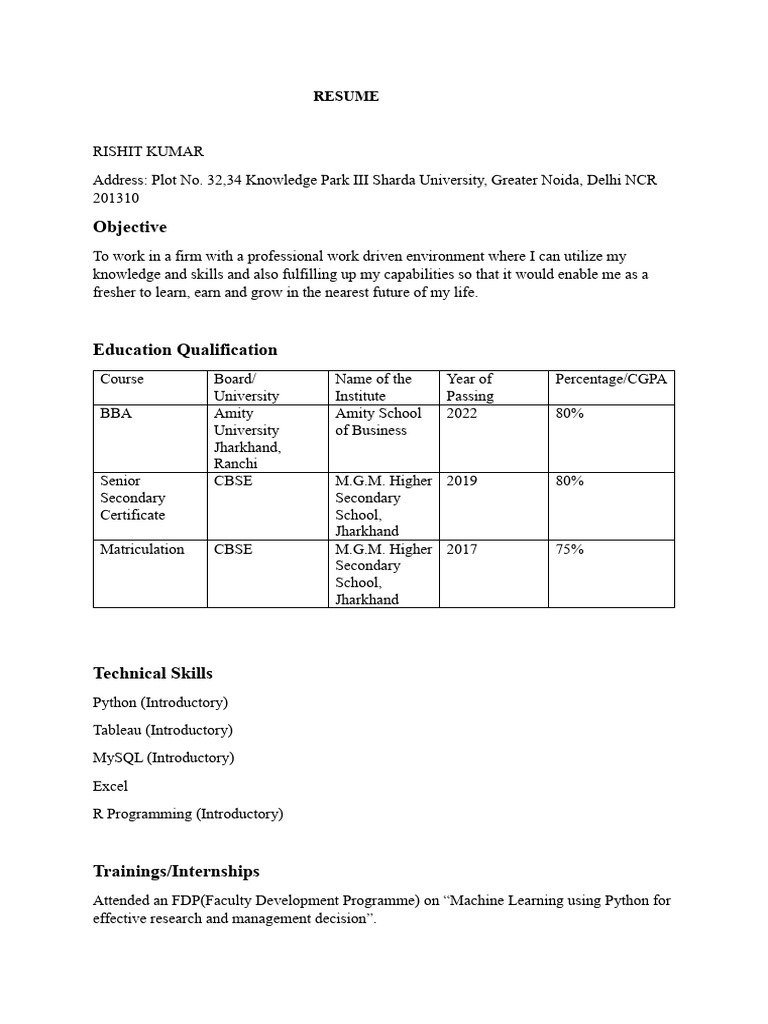 Rishit Kumar Resume - Rishit Kumar | PDF | Educational Technology | Learning