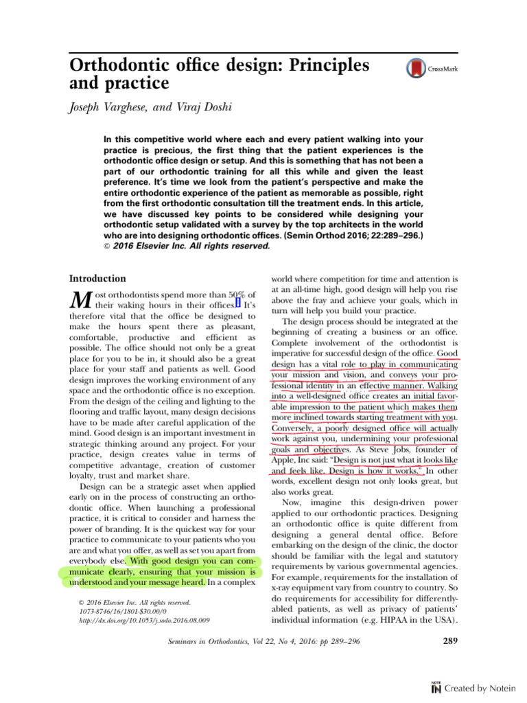 Orthodontic Office Design Principles | PDF | Orthodontics | Flooring