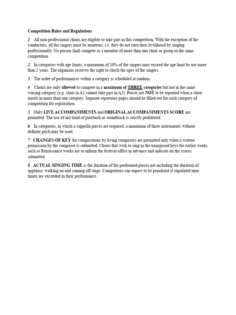 Competition Rules and Regulations | PDF