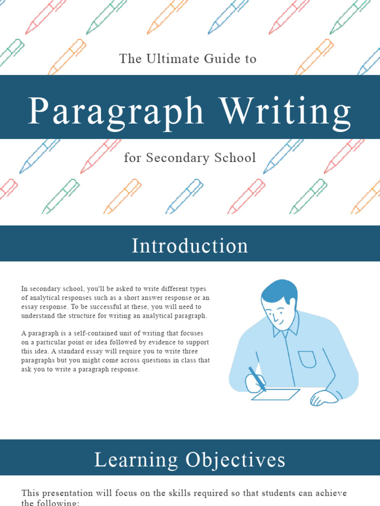 Blue Simple English Paragraph Writing Structure Presentation | PDF ...